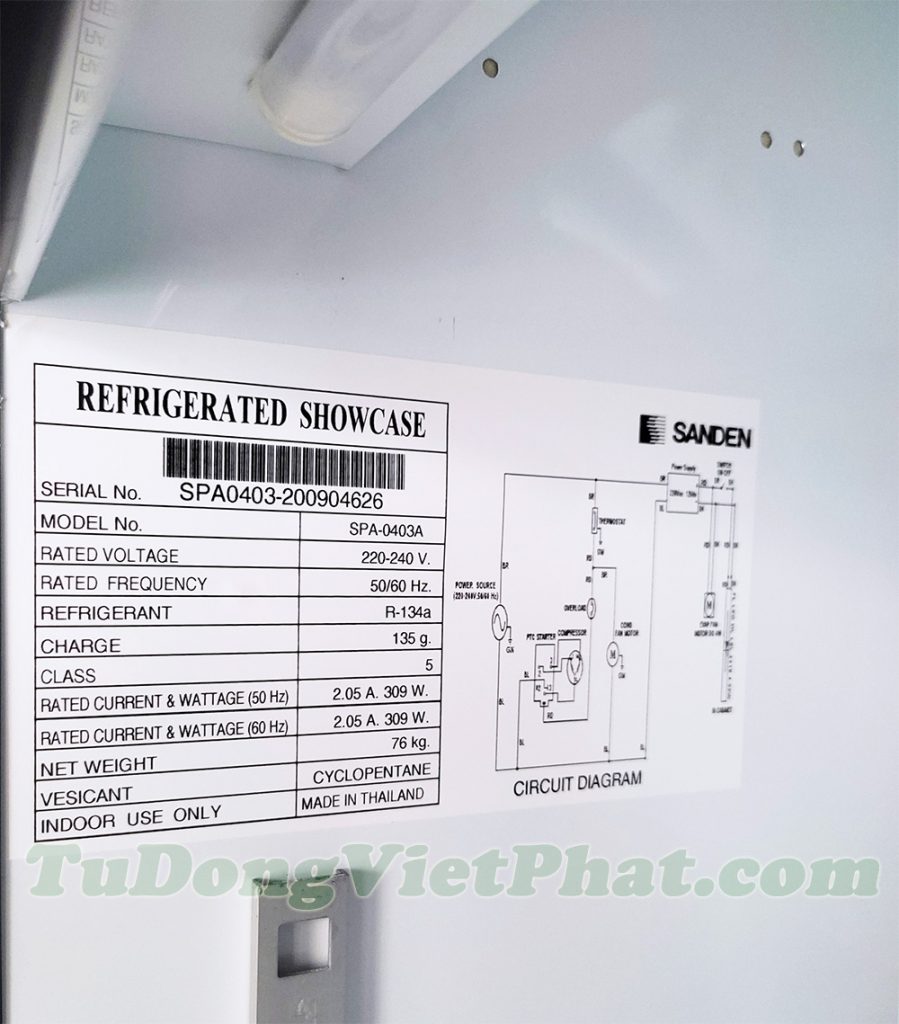 Tủ mát Sanden Intercool SPA-0403A 380L, Giá rẻ nhất T4/24