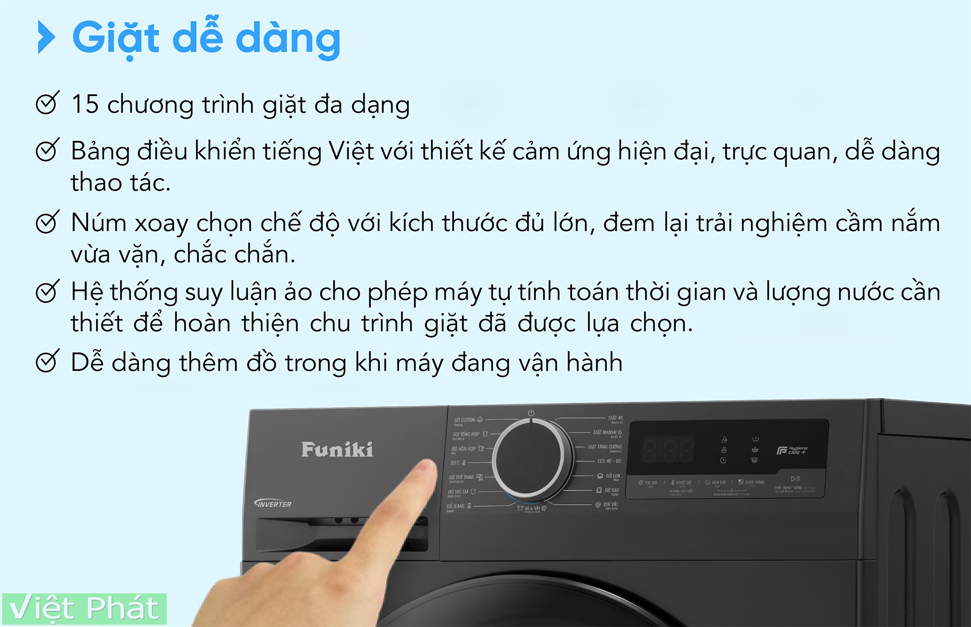Máy giặt lồng ngang Funiki HWM F8125ADG Inverter 12.5kg chính hãng giá rẻ 11/24