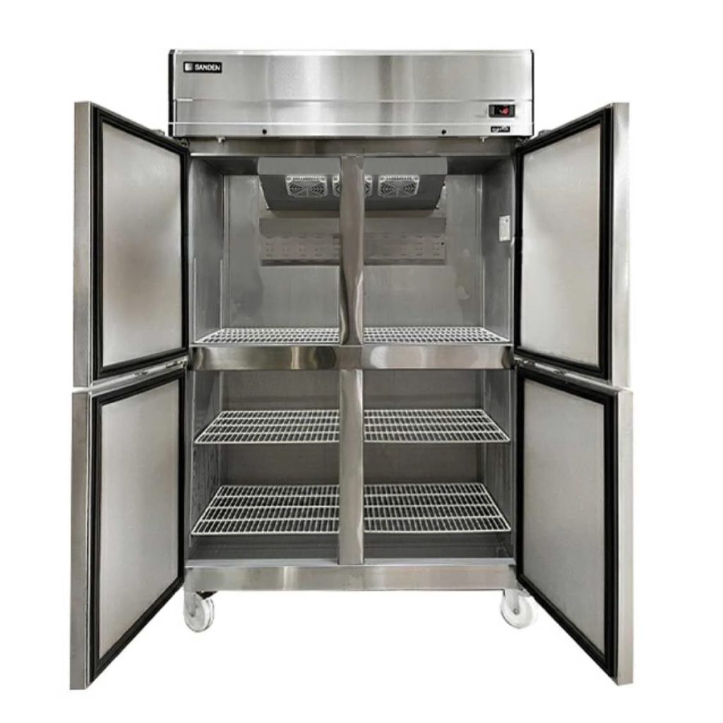 Tủ mát Inox inverter Sanden SRR3-1200i 927L 4 cánh chính hãng giá rẻ T4/24